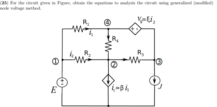 Solved (25) For the circuit given in Figure, obtain the | Chegg.com