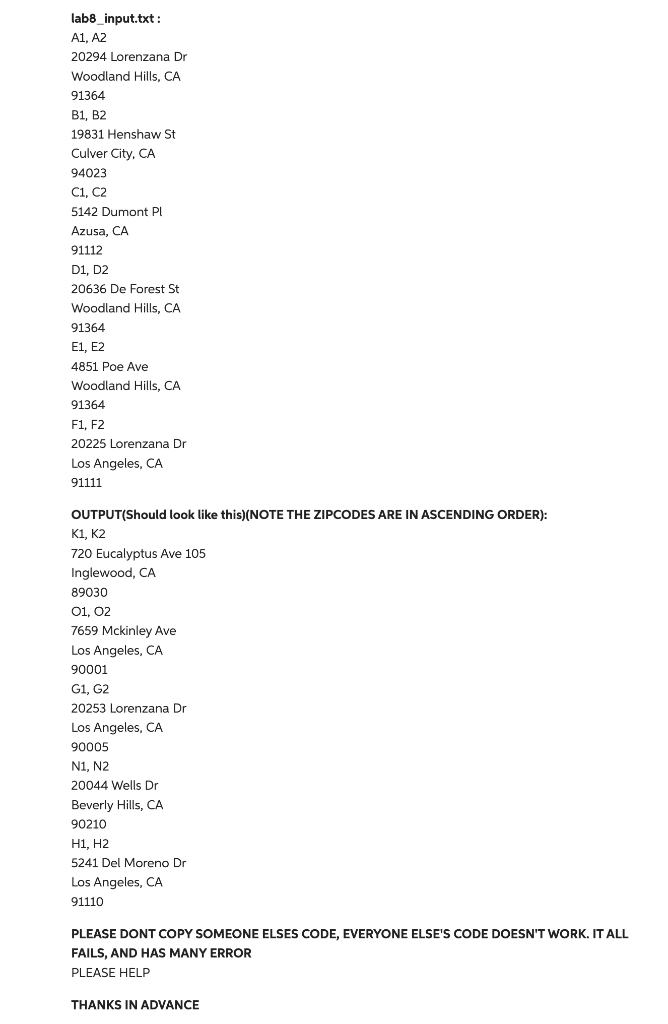 Solved Assignment Write a program to input names and | Chegg.com