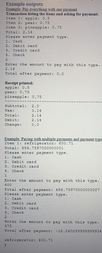 The cash register program will have items. For each | Chegg.com