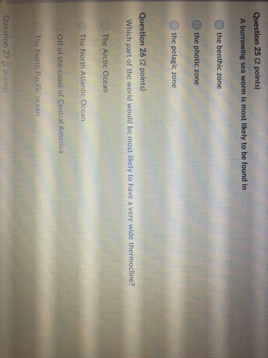 Solved Question 27 (2 points) halocline curve, with less | Chegg.com