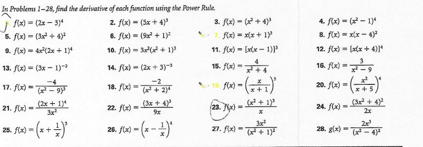 Solved = - - In Problems 1-28, find the derivative of each | Chegg.com