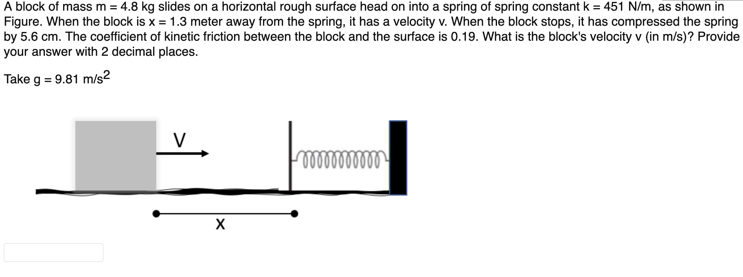 Solved A block of mass m = 4.8 kg slides on a horizontal | Chegg.com