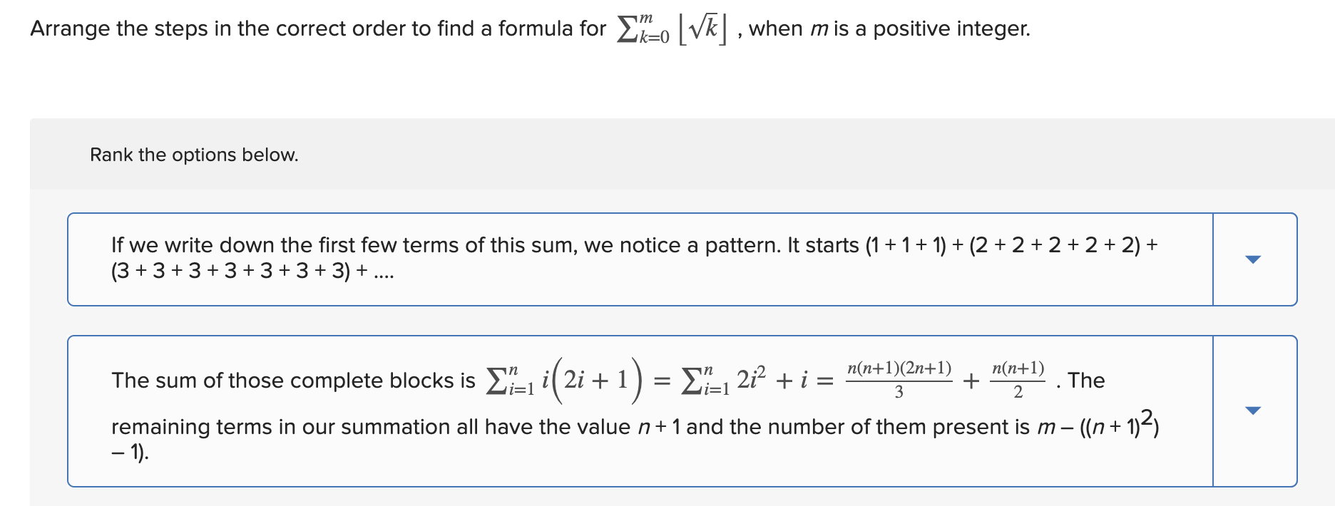 Solved Arrange the steps in the correct order to find a | Chegg.com