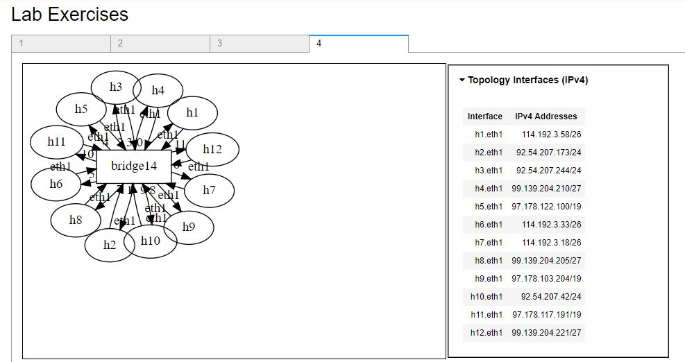 Solved Lab Exercises 4 Topology Interfaces (IPv4) h3 h4 h5 | Chegg.com