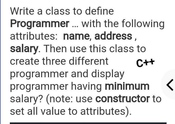 Solved Write a class to define Programmer ... with the | Chegg.com