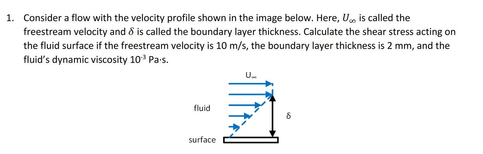 Solved Consider a flow with the velocity profile shown in | Chegg.com