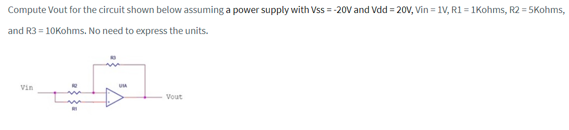 Solved Compute Vout for the circuit shown below assuming a | Chegg.com