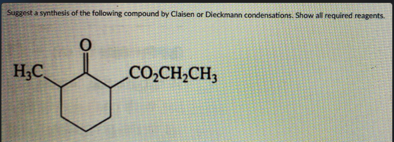 Solved Suggest a synthesis of the following compound by | Chegg.com