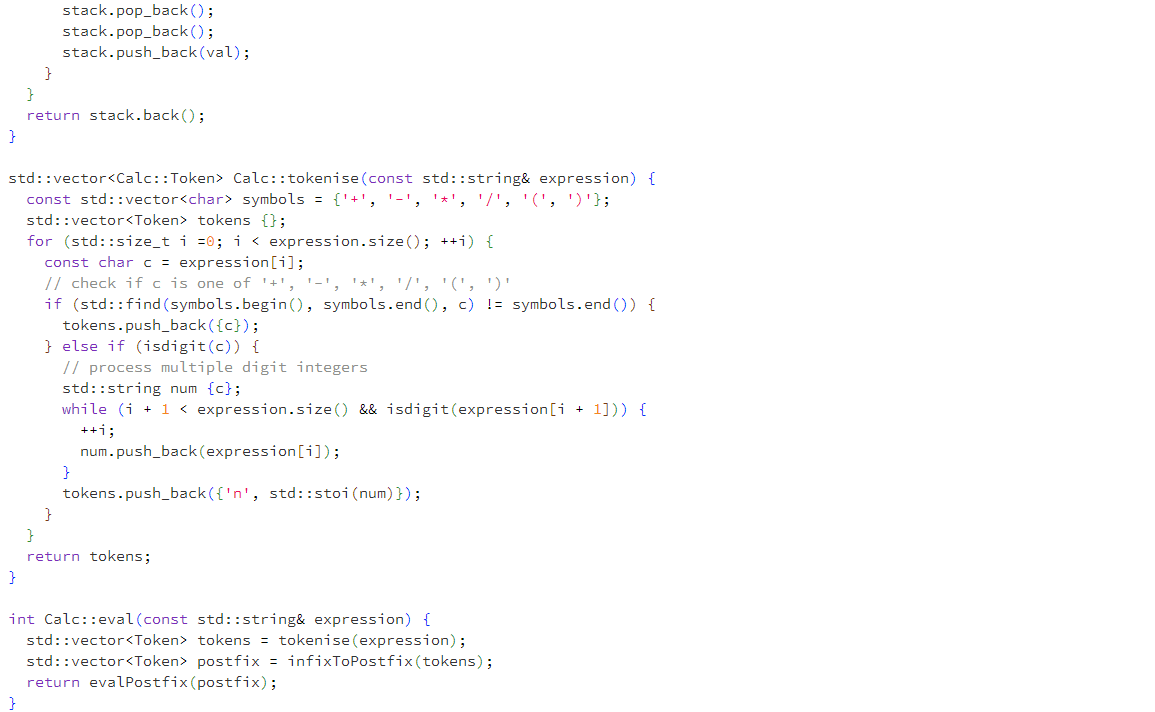 Solved namespace Calc \{ // type is either ' + ', ' −′,′∗ ', | Chegg.com