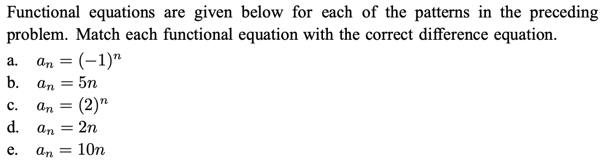 Functional equations are given below for each of the | Chegg.com