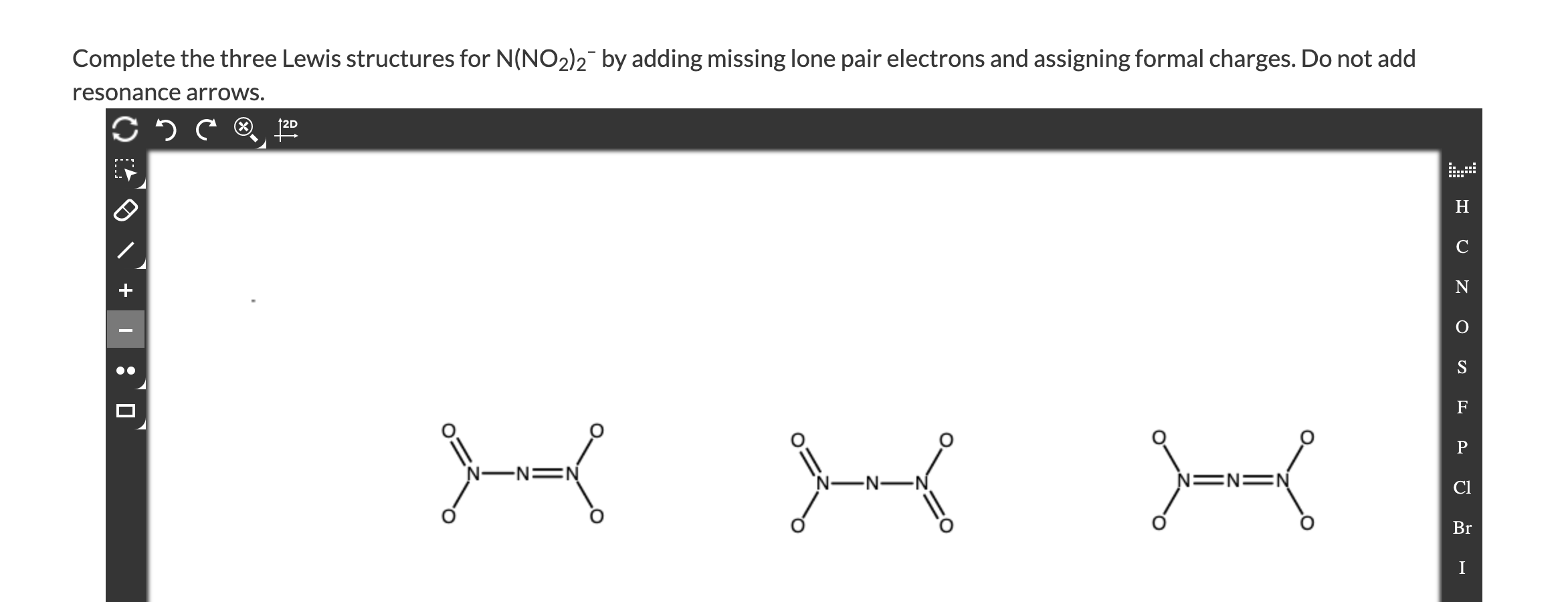 Solved The dinitramide anion [N(NO2)2-] was first isolated | Chegg.com