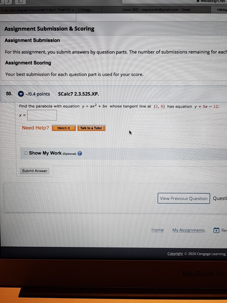 Solved Webassign.net A Second-degree Polynomial P Such | Chegg.com