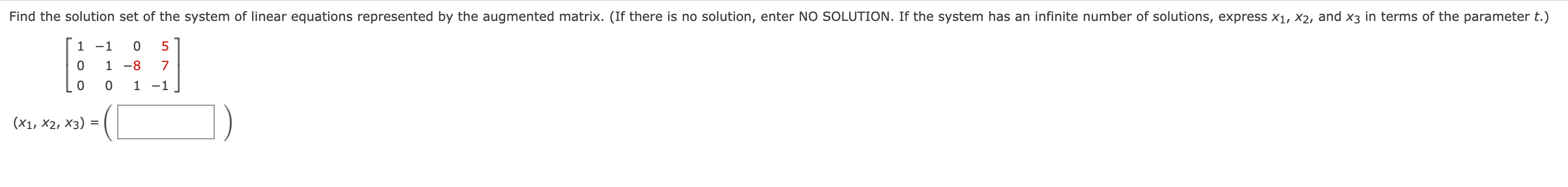 Solved Find the solution set of the system of linear | Chegg.com