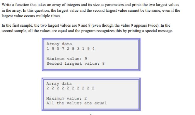 Solved Write a function that takes an array of integers and | Chegg.com