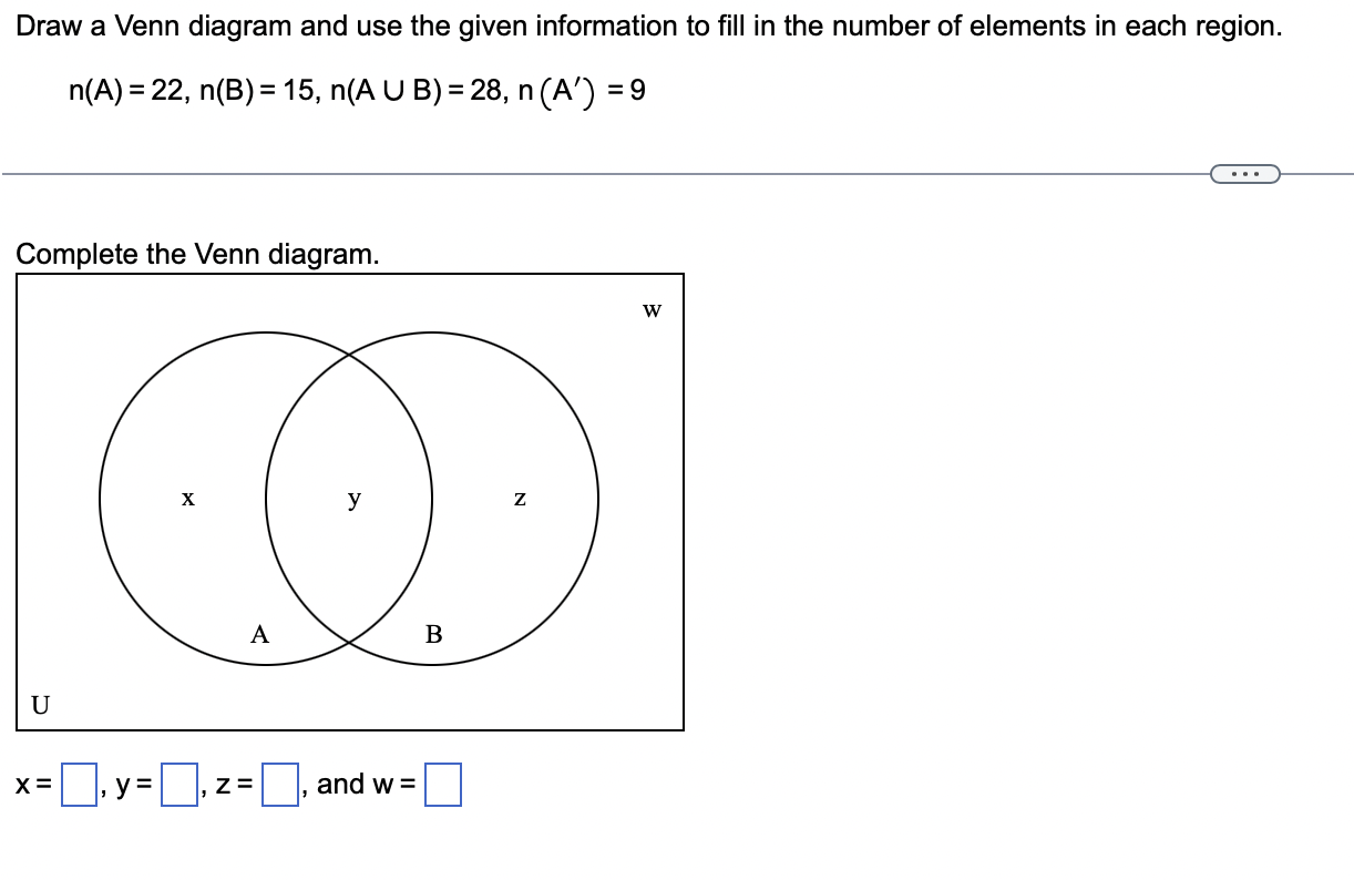 Solved Draw a Venn diagram and use the given information to | Chegg.com