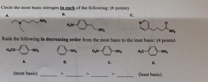 Solved Circle the most basic nitrogen in each of the | Chegg.com
