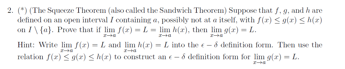 Solved 2. () (The Squeeze Theorem (also called the Sandwich | Chegg.com