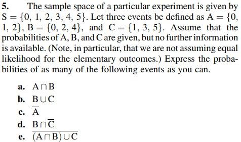Solved 5. The sample space of a particular experiment is | Chegg.com