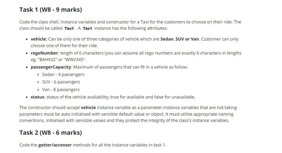 Code the class shell, instance variables and | Chegg.com