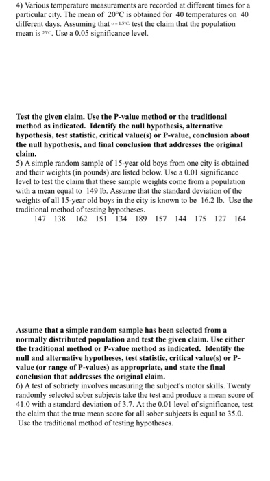 Solved Various temperature measurements are recorded at | Chegg.com