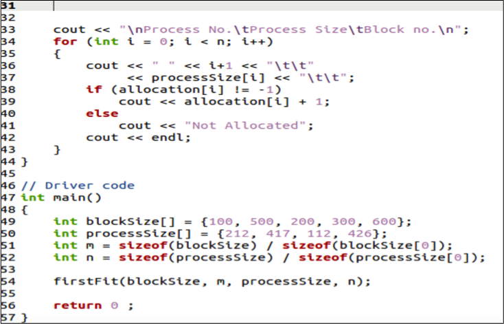 Solved 3. The following program implements First | Chegg.com