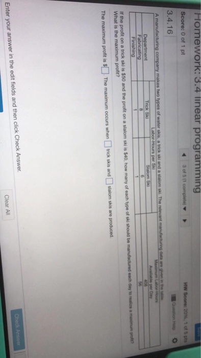Solved Block A - Algebra 2 Homework: 3.4 linear prog Score: | Chegg.com