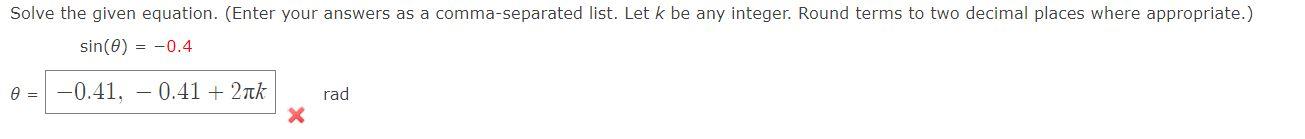 Solved Solve the given equation. (Enter your answers as a | Chegg.com