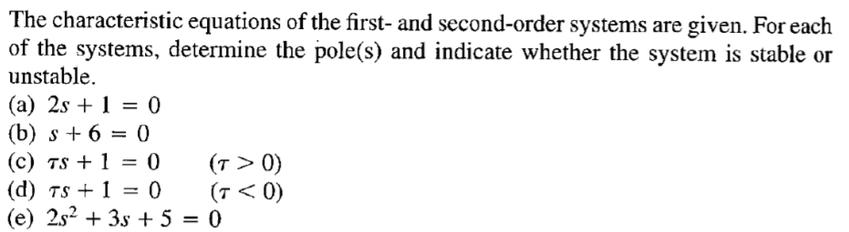 Solved = The characteristic equations of the first- and | Chegg.com