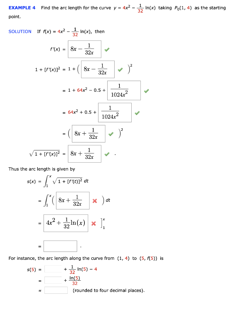 Solved EXAMPLE 4 Find the arc length for the curve y = 4x2 - | Chegg.com
