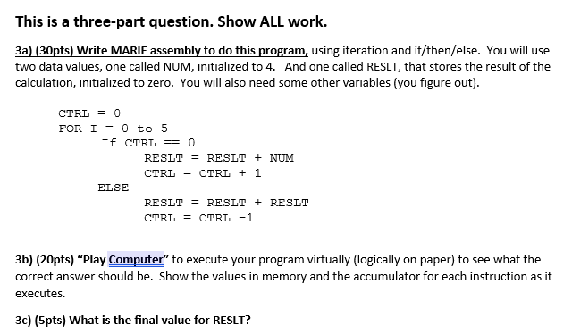 Solved This Is A Three Part Question Show All Work 3a
