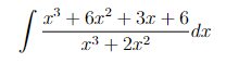 Solved ∫x3+2x2x3+6x2+3x+6dx | Chegg.com