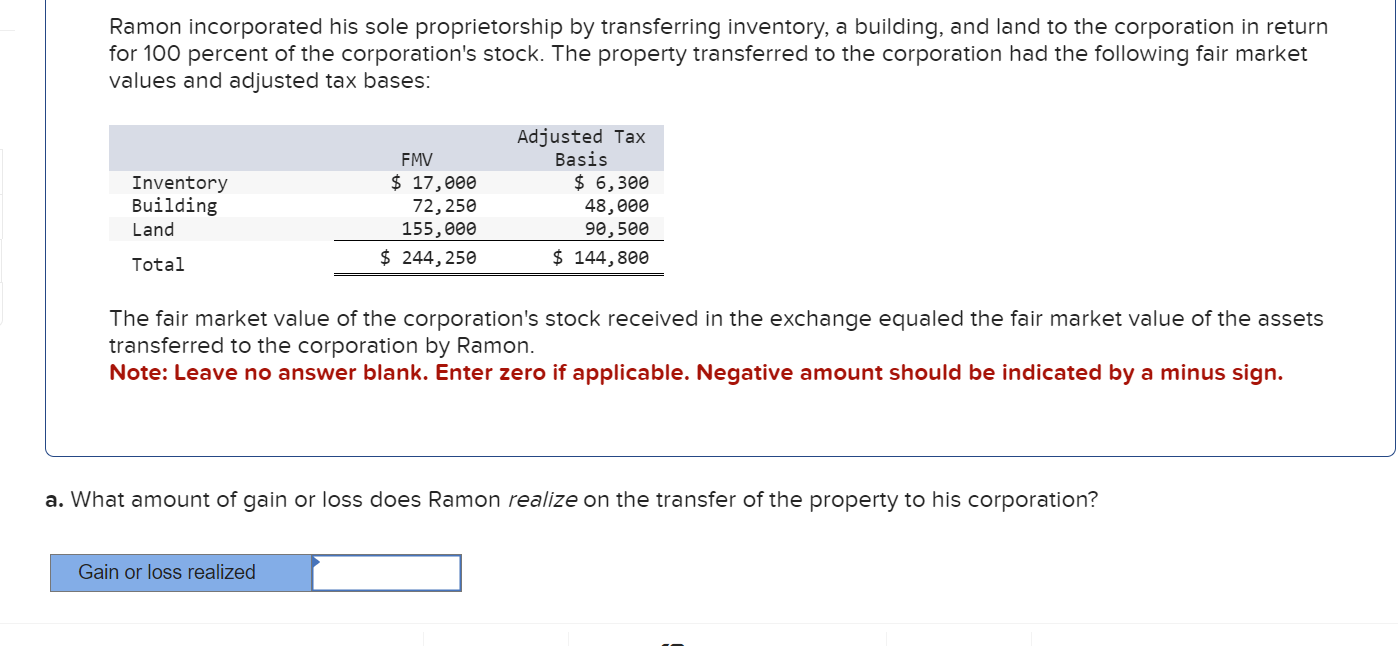 Solved Ramon incorporated his sole proprietorship by | Chegg.com
