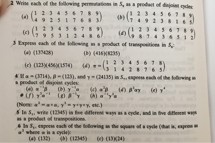 Solved A. Practice in Multiplying and Factoring Permutations | Chegg.com
