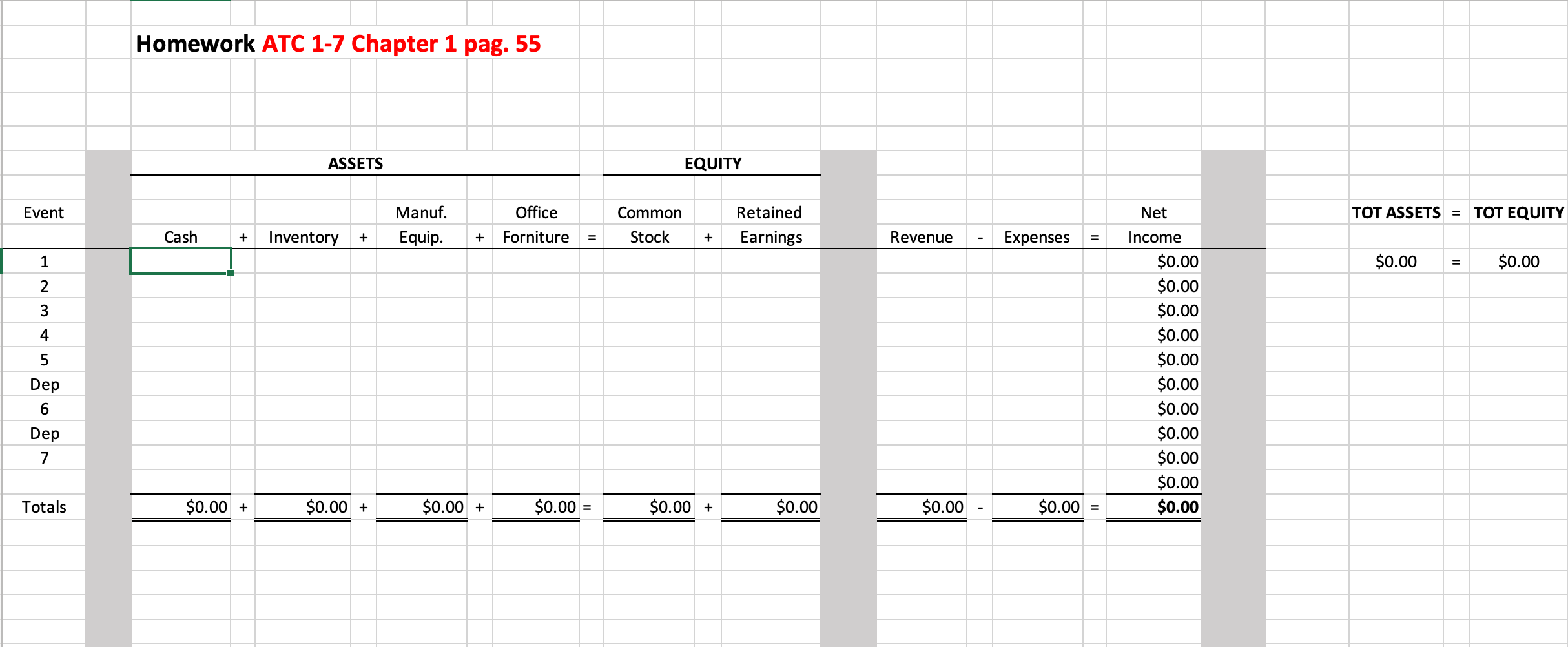Solved ATC 1-7 Spreadsheet Assignment Mastering Excel | Chegg.com