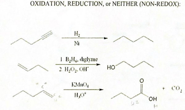 Solved OXIDATION, REDUCTION, or NEITHER (NON-REDOX): | Chegg.com