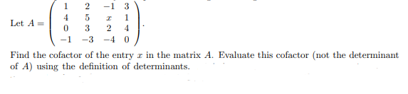 Solved Let \\( A=\\left(\\begin{array}{cccc}1 & 2 & -1 & 3 | Chegg.com