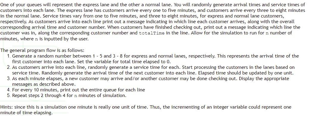 Solved For this assignment you will need to simulate two | Chegg.com