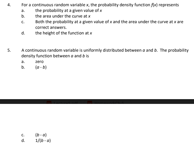 Solved 4. a. For a continuous random variable x, the | Chegg.com