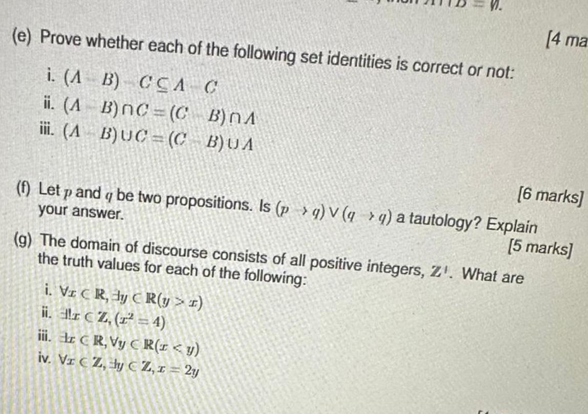 Solved (e) ﻿Prove whether each of the following set | Chegg.com