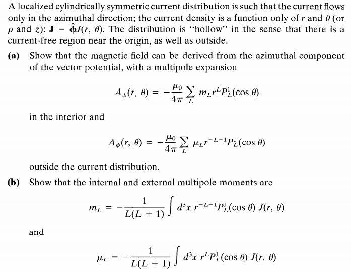 Solved A localized cylindrically symmetric current | Chegg.com
