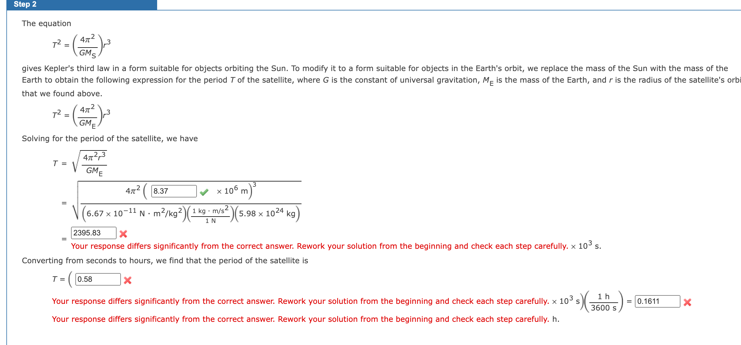 Solved The equation T2=(GMS4π2)r3 that we found above. | Chegg.com