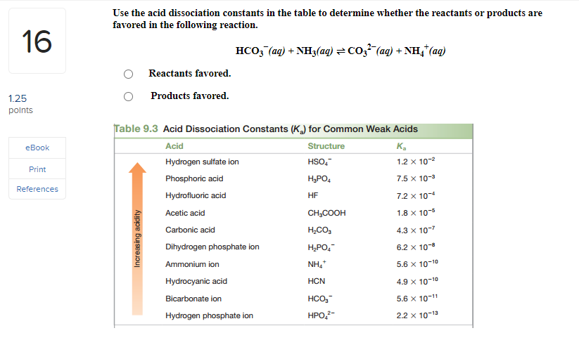 Solved Use the acid dissociation constants in the table to | Chegg.com