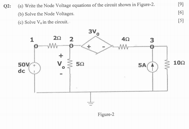 Solved (a) Write the Node Voltage equations of the circuit | Chegg.com