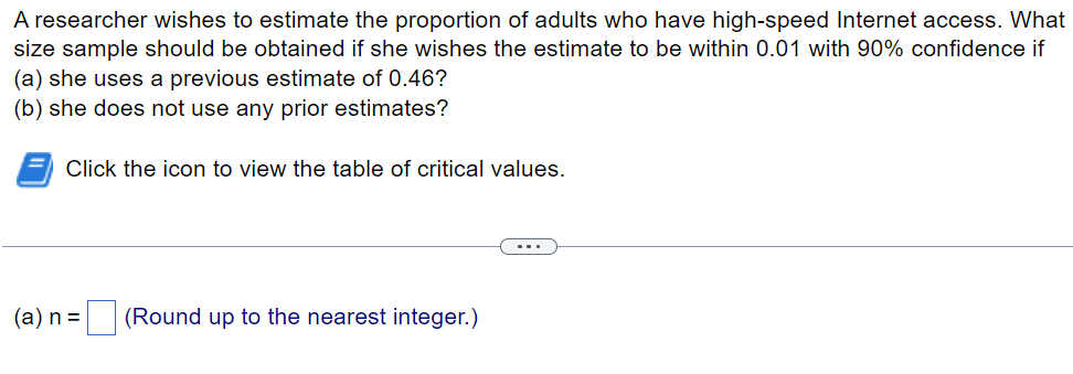 Solved A researcher wishes to estimate the proportion of | Chegg.com