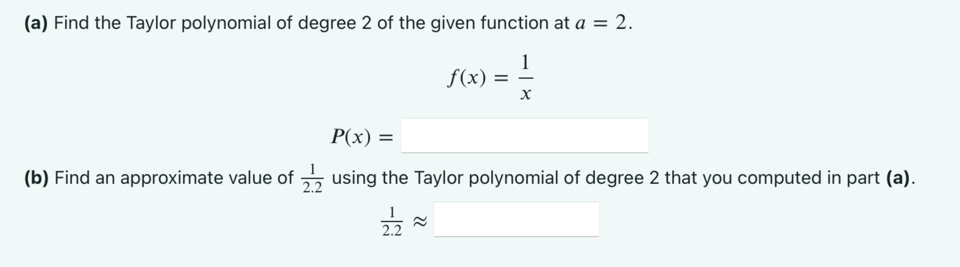 Solved (a) ﻿Find the Taylor polynomial of degree 2 ﻿of the | Chegg.com