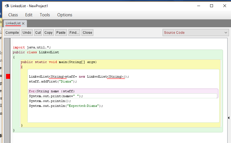 Solved LinkedList-NewProjectl Class Edit Tools Options | Chegg.com