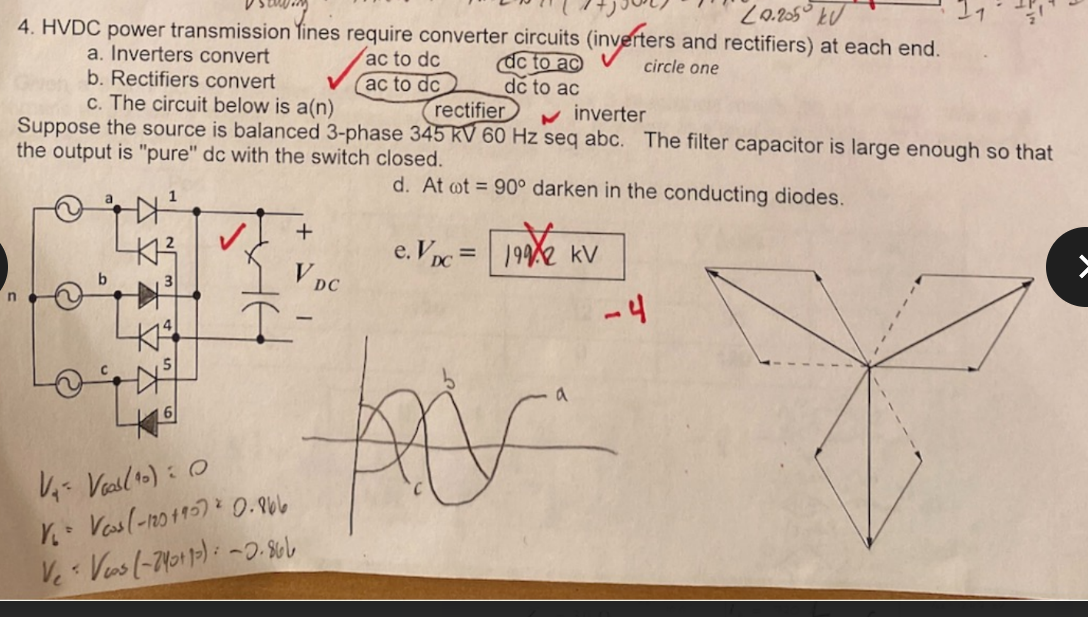 Solved 4. HVDC power transmission lines require converter | Chegg.com