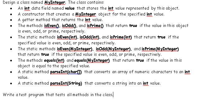 Solved Design A Class Named Myinteger The Class Contains