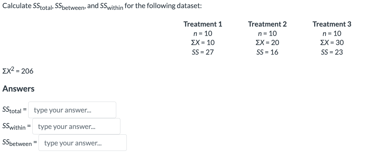 Solved Calculate \\( S S_{\\text {total }}, S S_{\\text | Chegg.com
