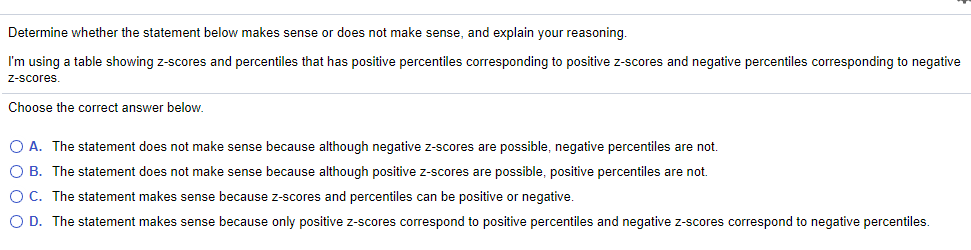 Solved Determine whether the statement below makes sense or | Chegg.com
